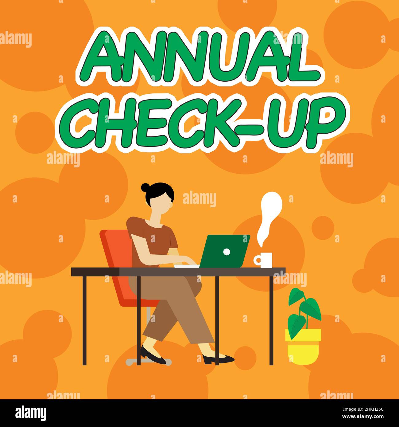 Hand writing sign Annual Check Up. Business concept Yearly evaluation ...