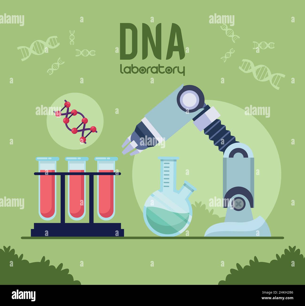 dna laboratory with equipment Stock Vector Image & Art - Alamy