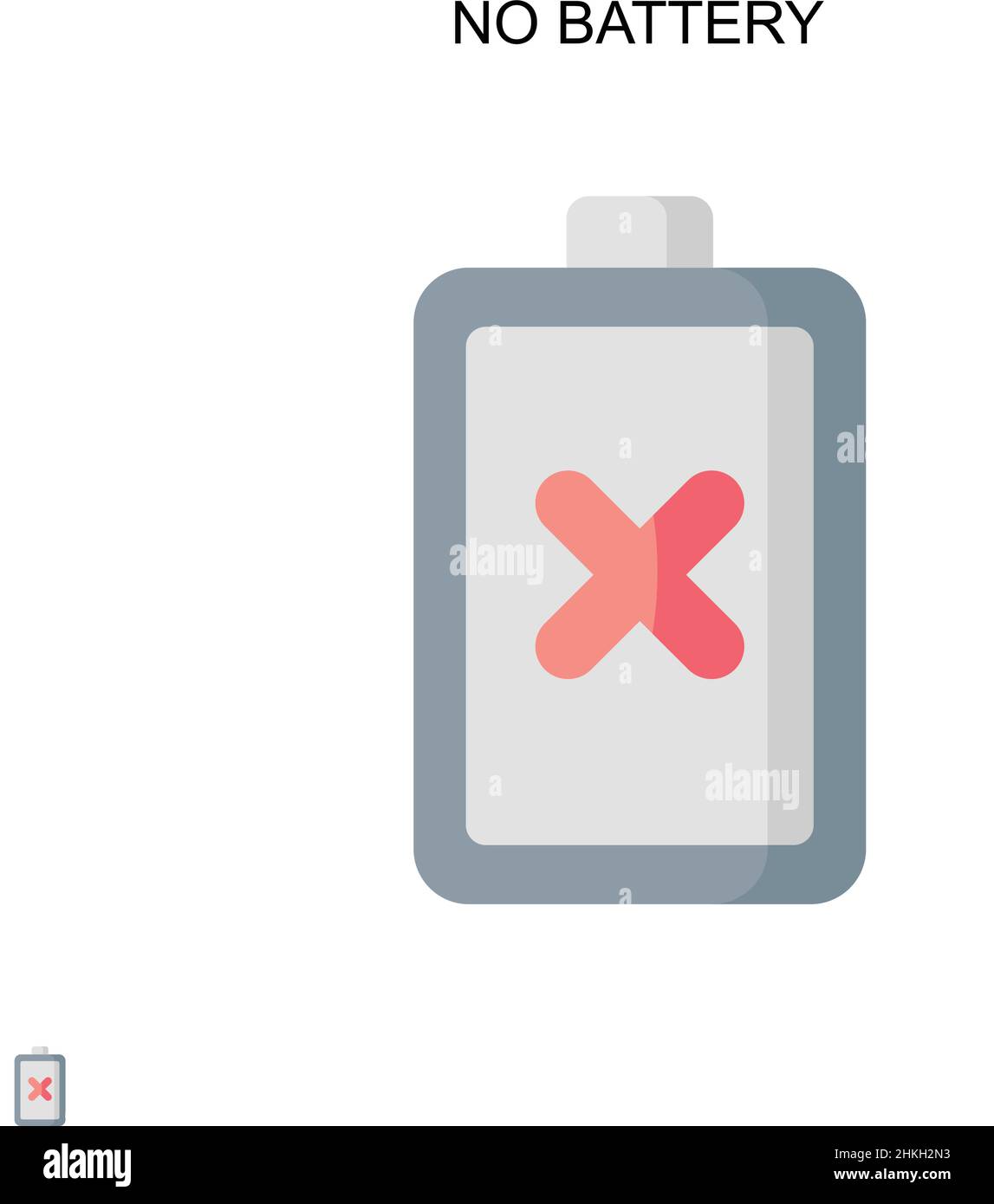 No battery Simple vector icon. Illustration symbol design template for ...