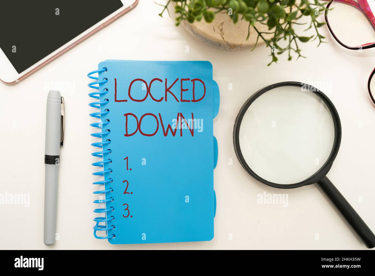 Handwriting text Locked Down. Concept meaning emergency measure which ...