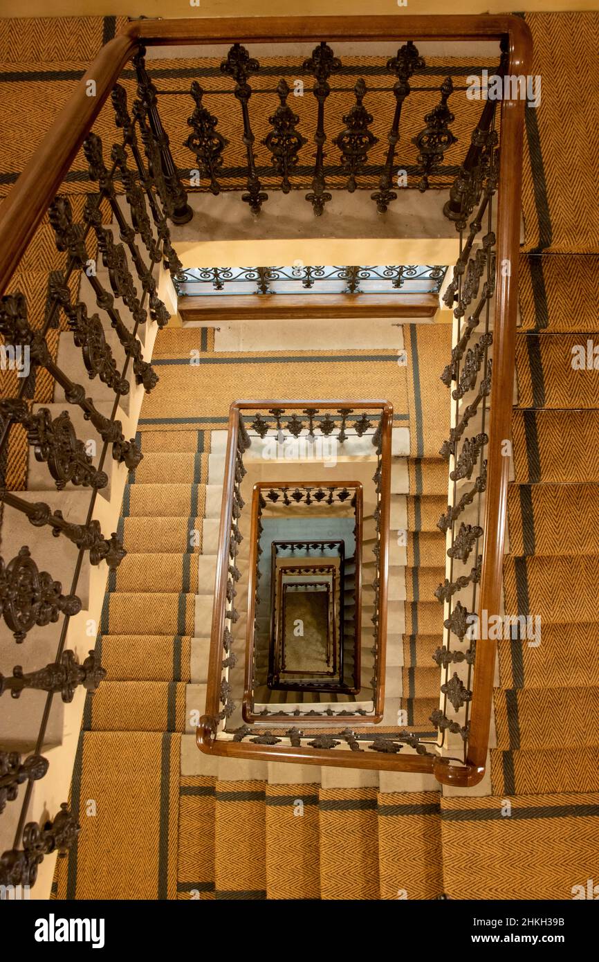 A square staircase at historical building, top view Stock Photo - Alamy