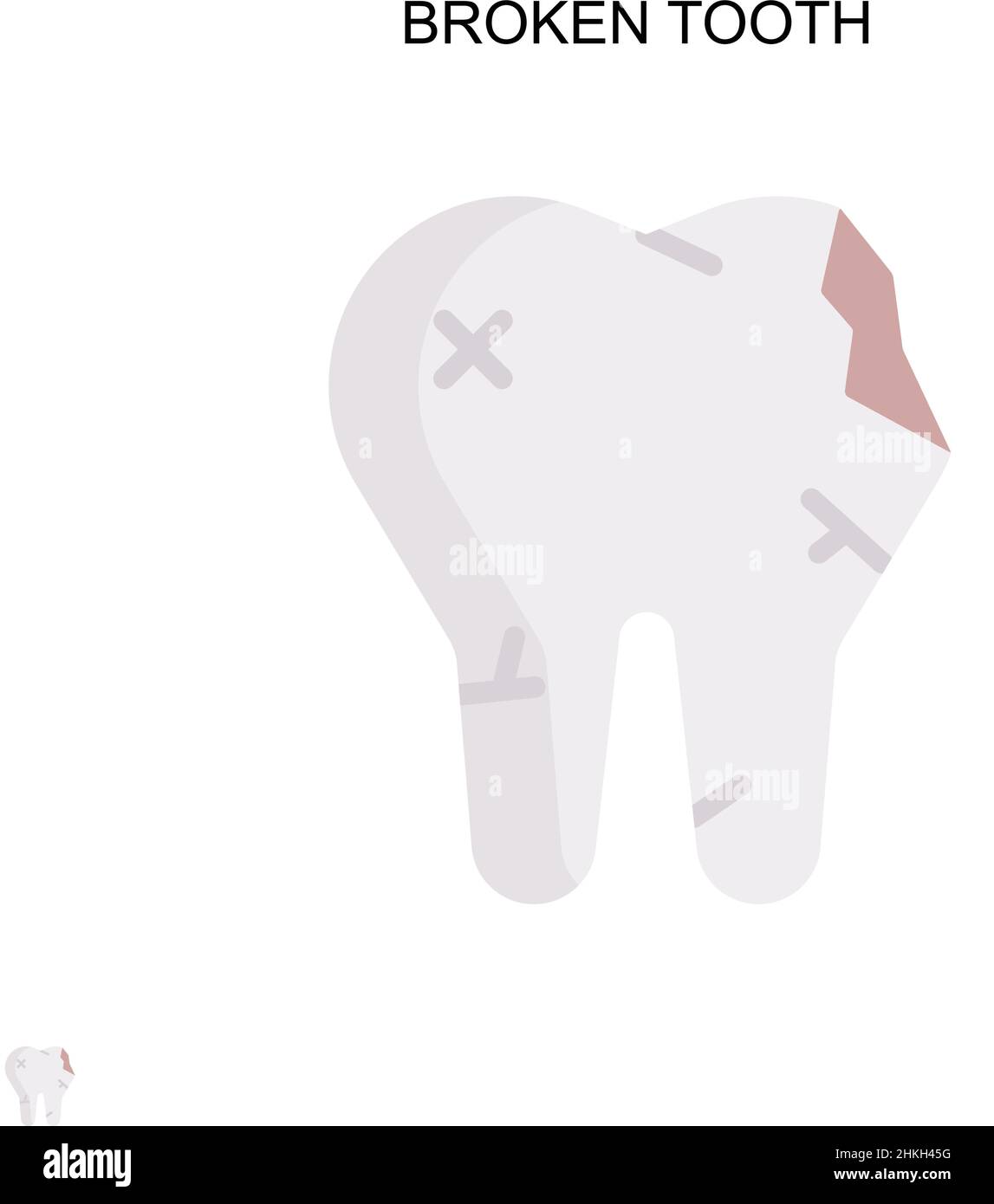 Broken tooth Simple vector icon. Illustration symbol design template ...