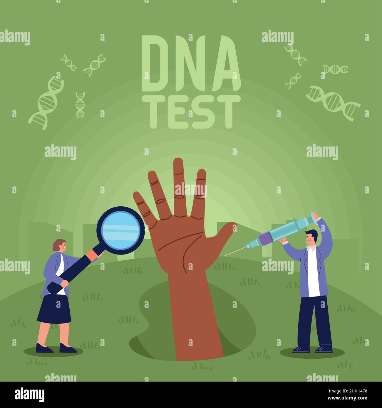dna test lettering with couple scientists Stock Vector Image & Art - Alamy