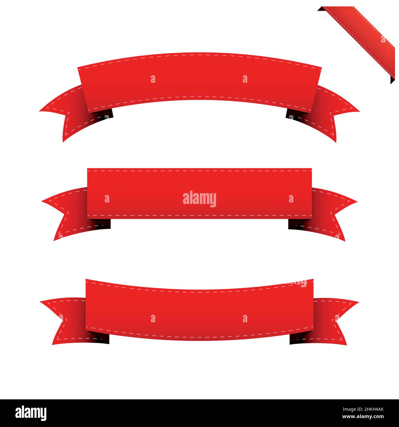 Red ribbon set vector Stock Vector Image & Art - Alamy