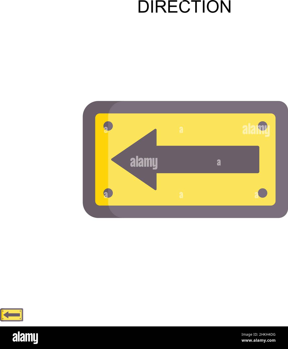 Direction Simple vector icon. Illustration symbol design template for ...