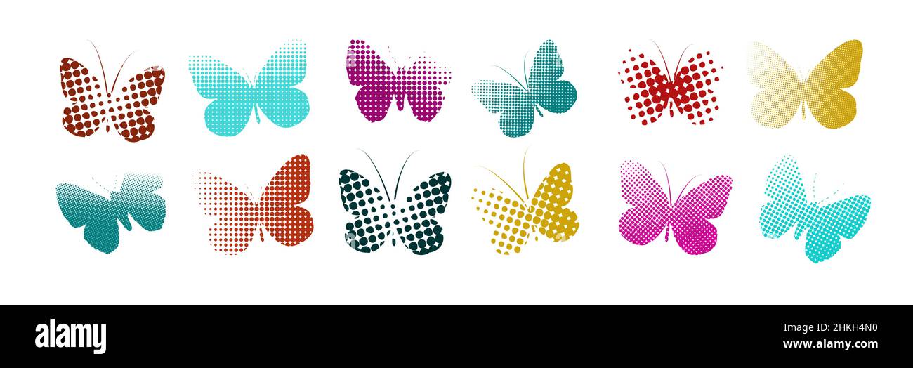 Butterflies from halftone dots. Vector illustration Stock Vector Image ...