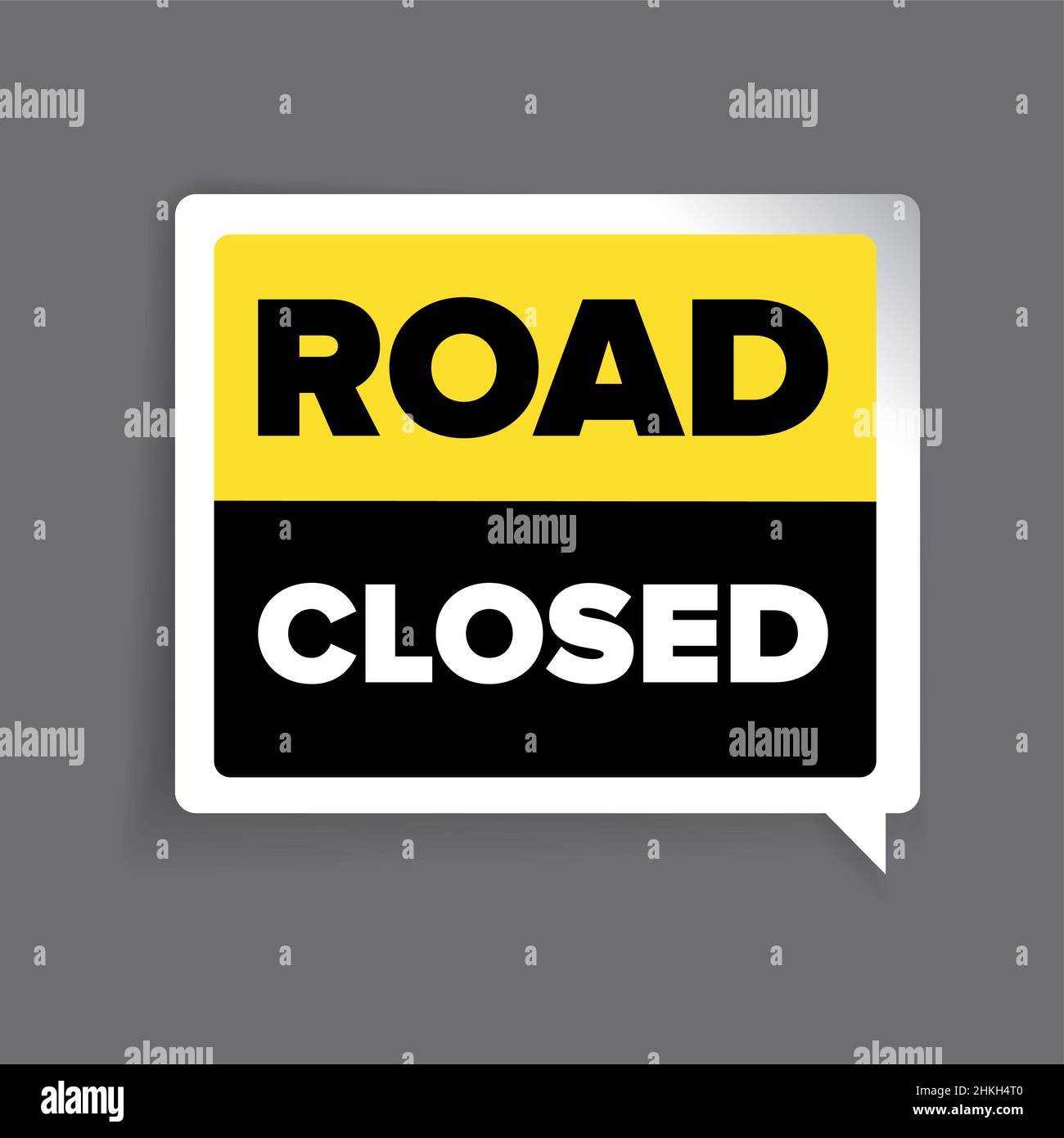 Road closed warning sign vector Stock Vector Image & Art - Alamy
