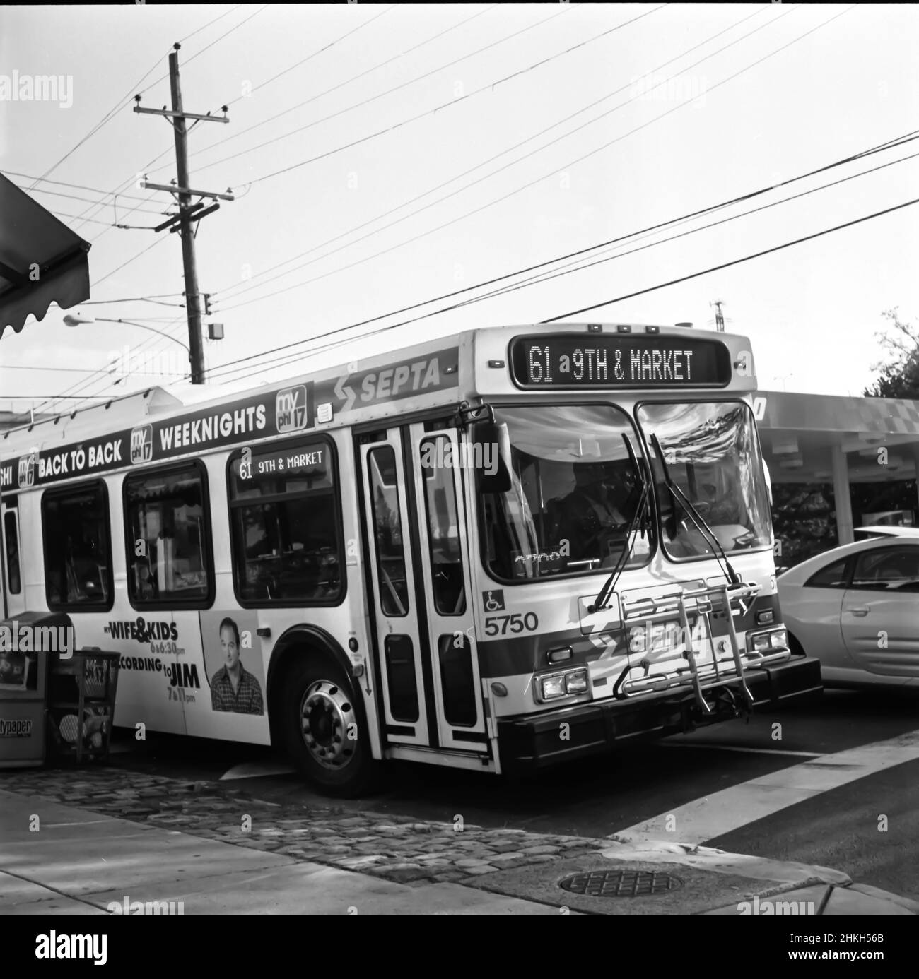 Philadelphia SEPTA bus is on the 9th and Market route in East Falls ...