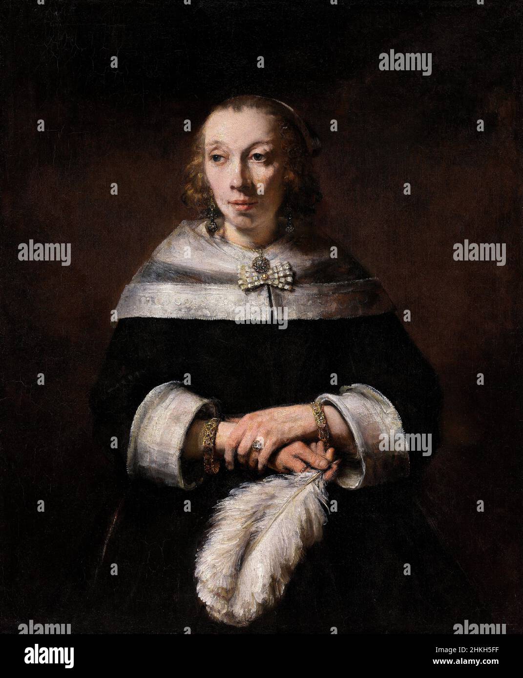 Lady with fan by rembrandt hi-res stock photography and images - Alamy