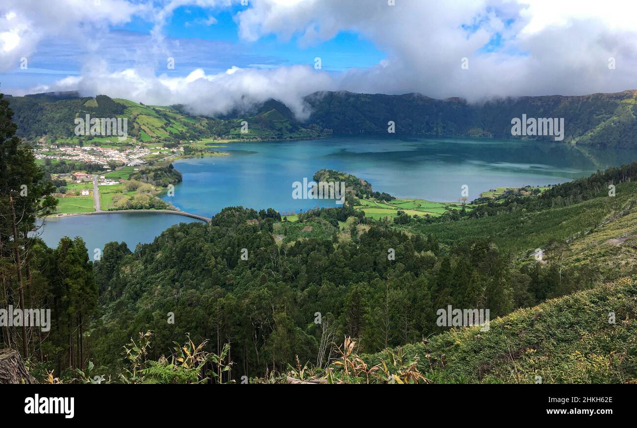 Lagoon of the Seven Cities (Portuguese: Lagoa das Sete Cidades), Azores ...