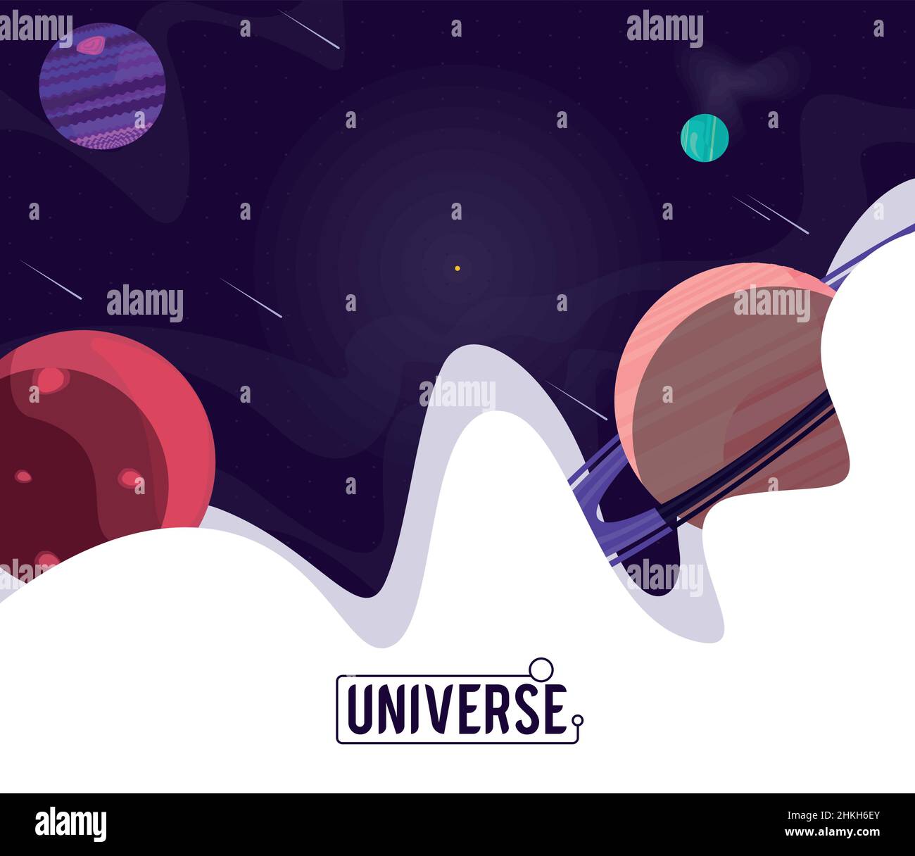 universe lettering with four planets Stock Vector Image & Art - Alamy
