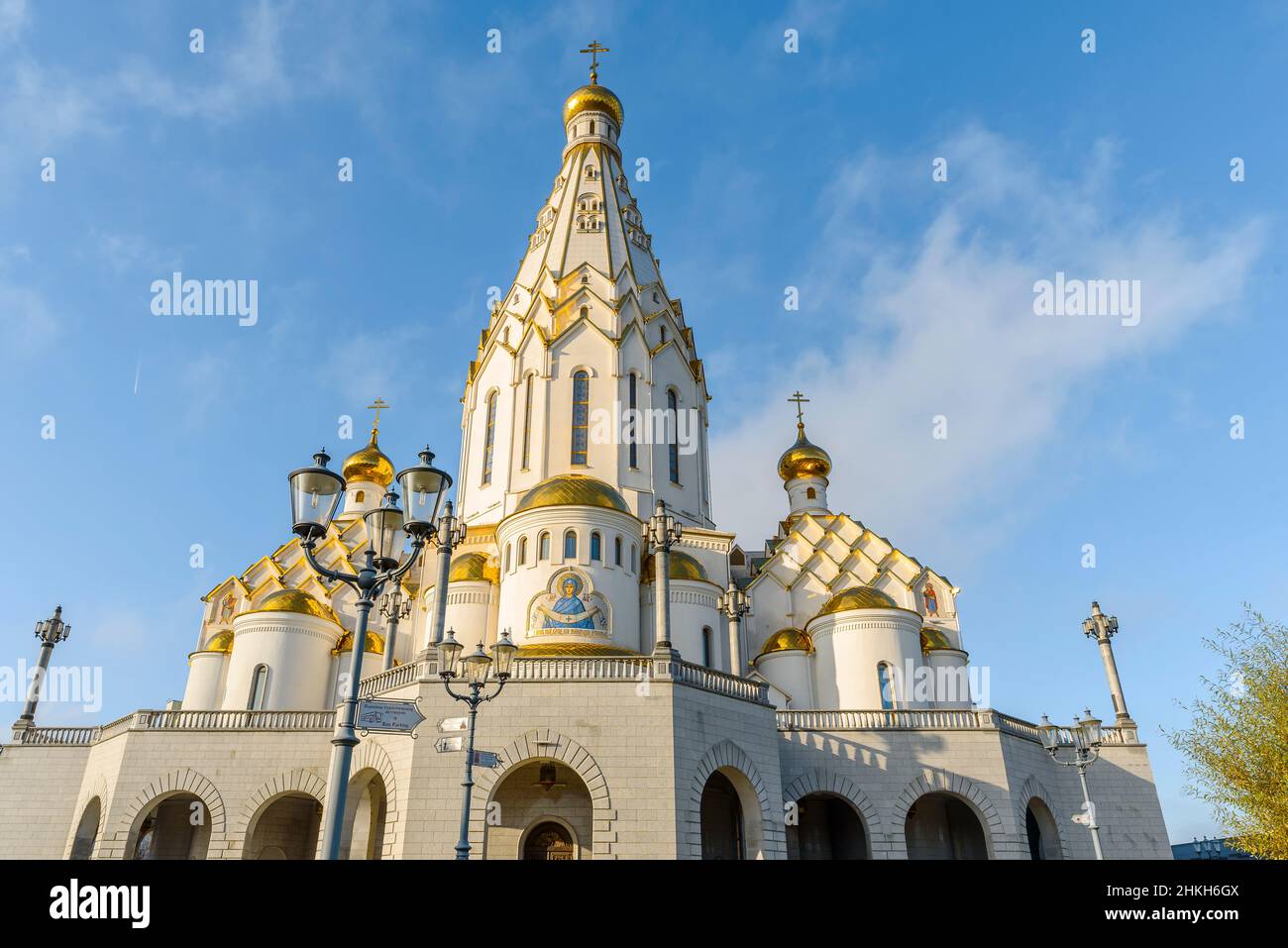 All saints church In Minsk, Belarus with big blue cloudy sky Stock ...