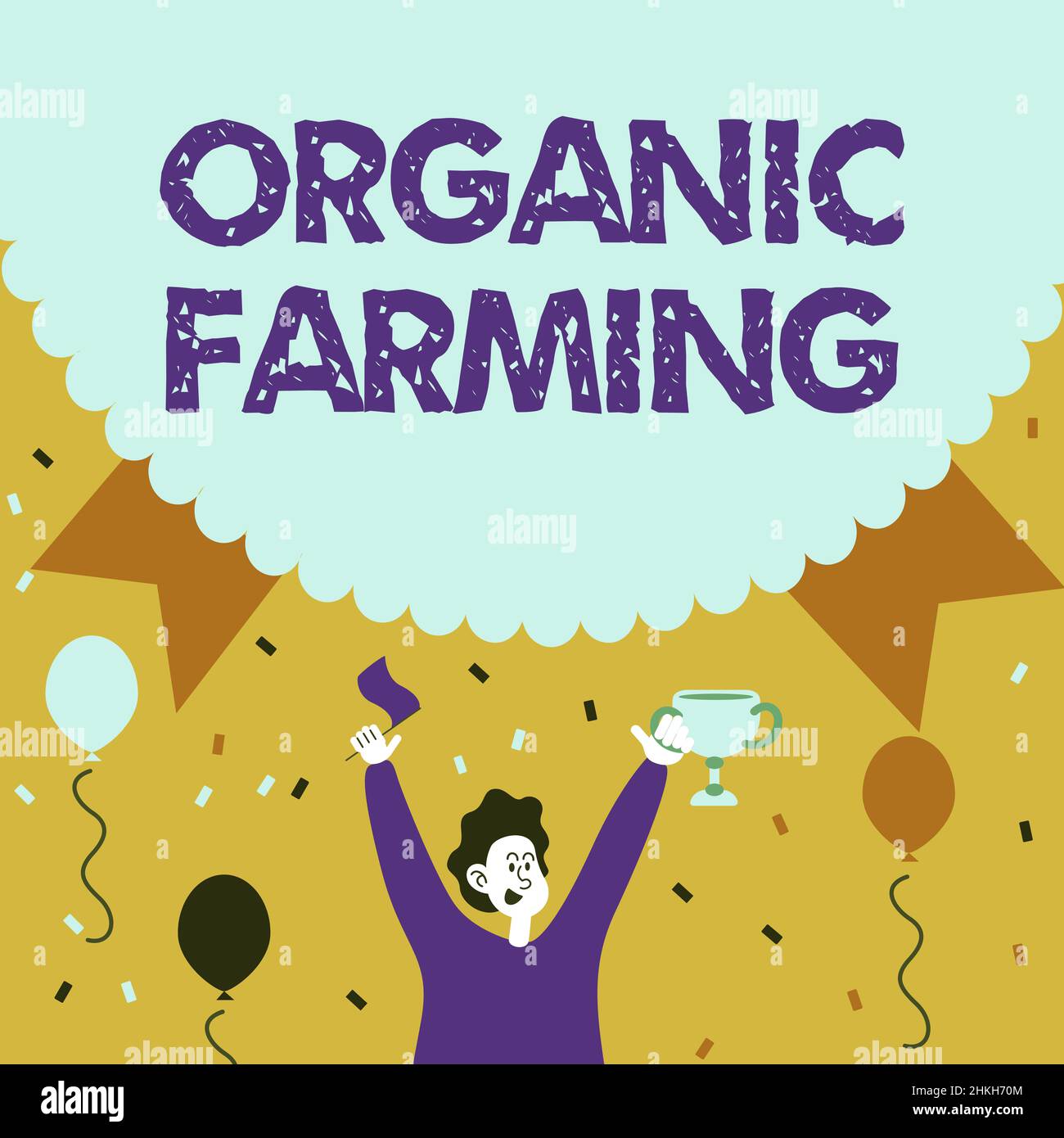 Hand writing sign Organic Farming. Business showcase an integrated ...