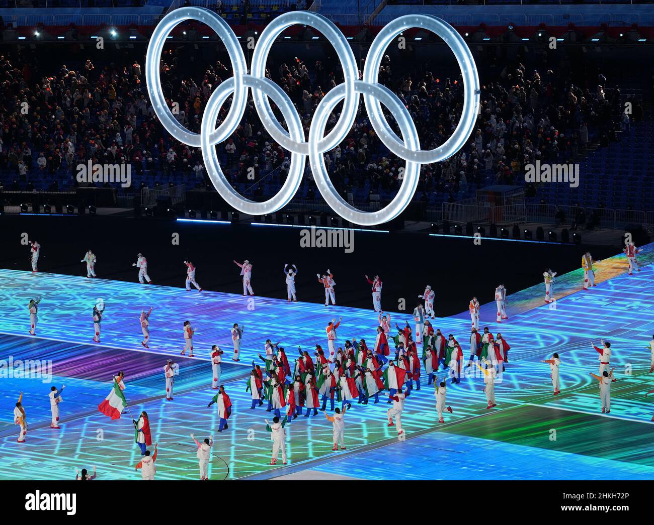 Beijing, China. 4th Feb, 2022. The Olympic delegation of Italy parade ...
