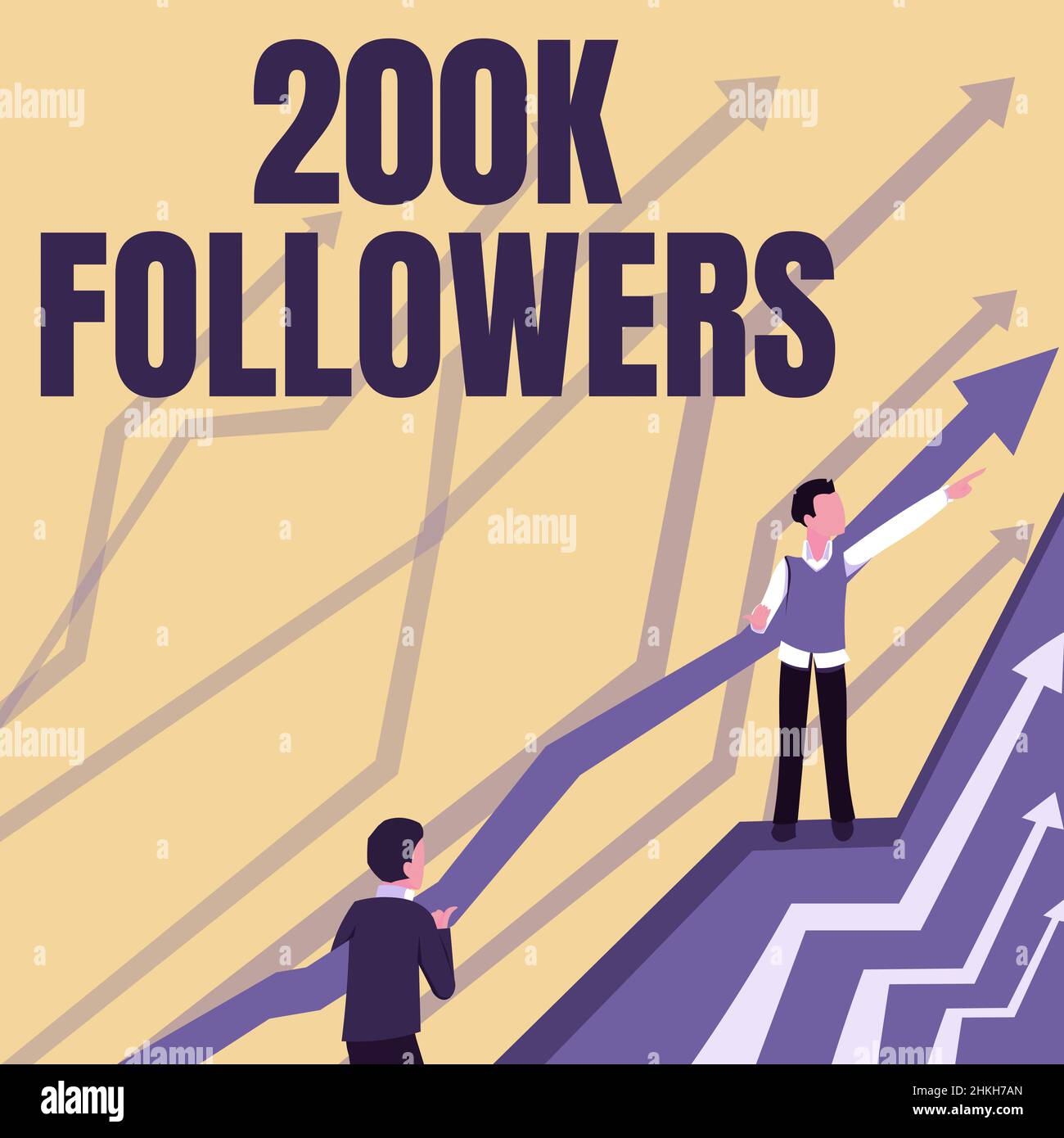 Hand writing sign 200K Followers. Business overview number of ...