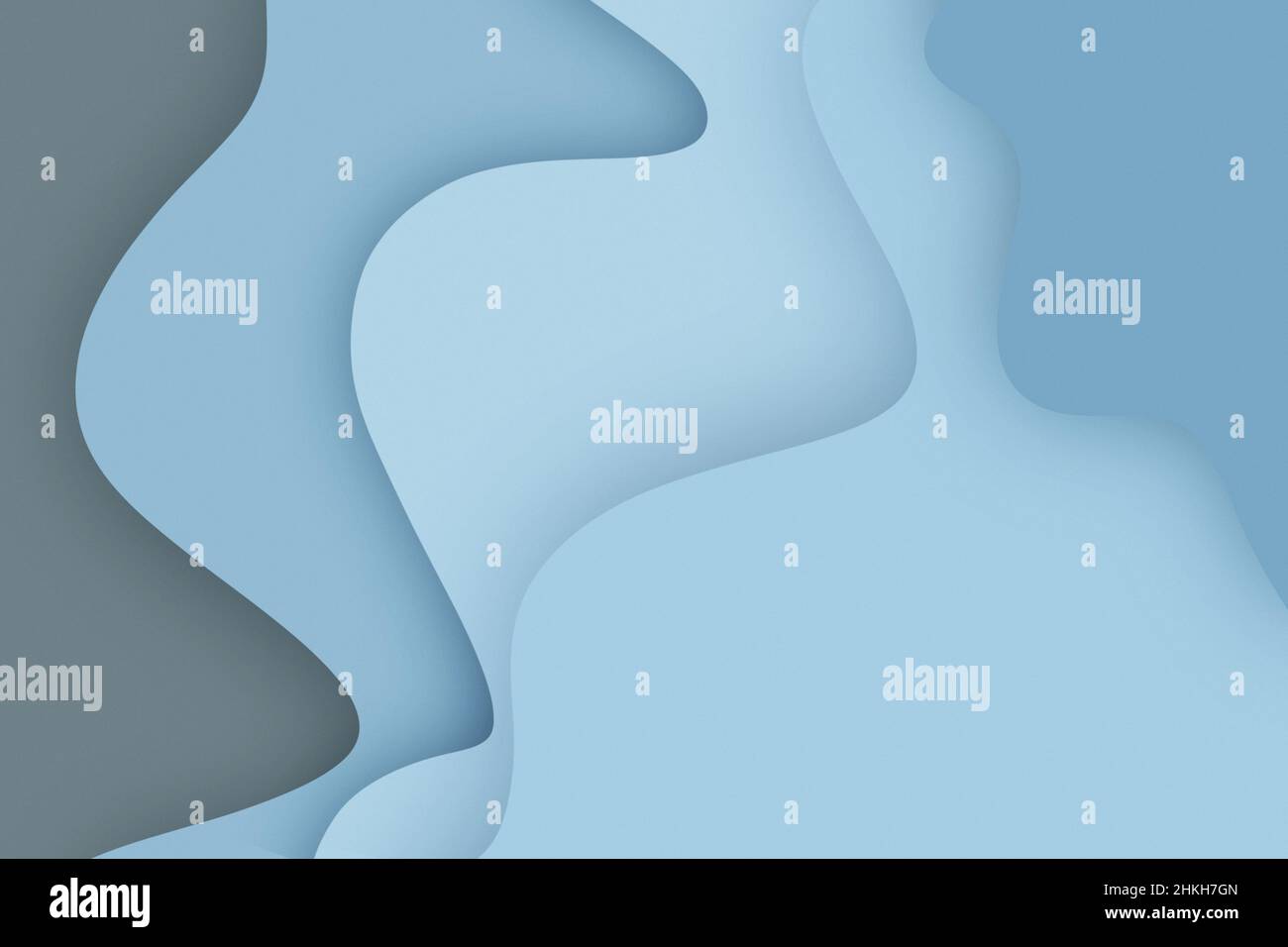 Banner with abstract background with blue tones paper cutout waves ...