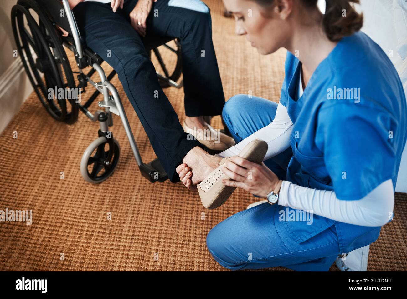 Starting her first day on the right foot Stock Photo - Alamy