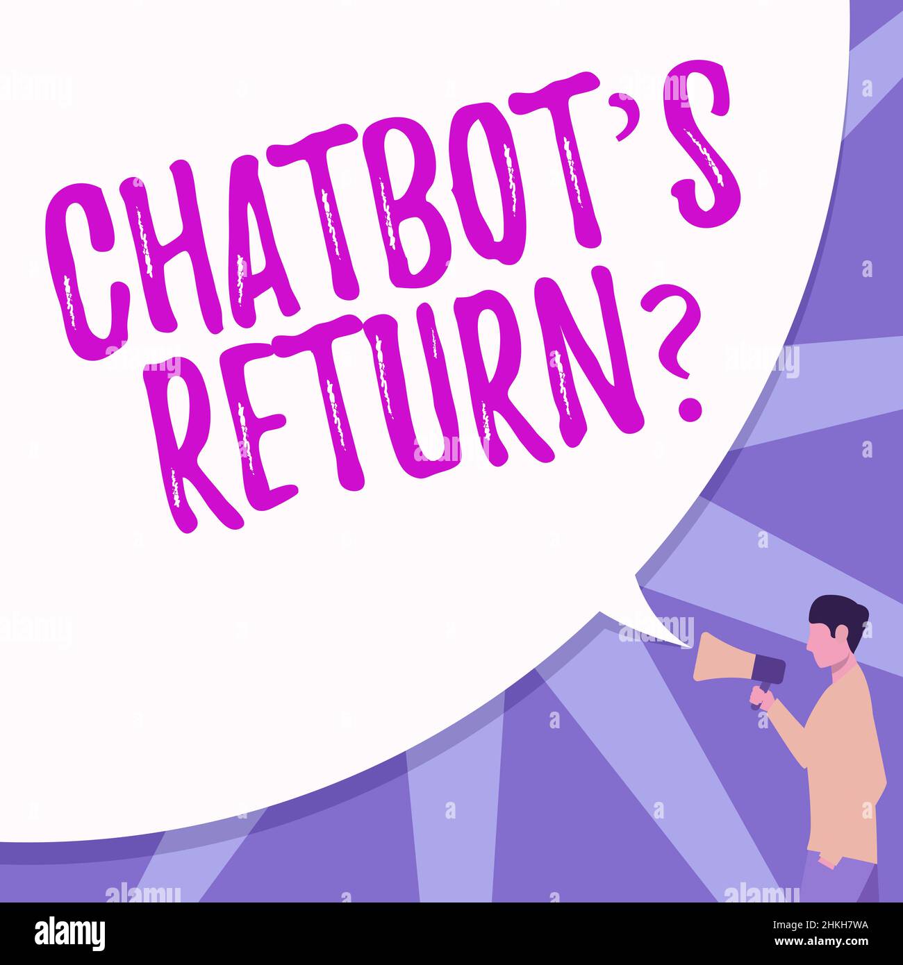 Hand writing sign Chatbot s is Return Question. Business showcase ...