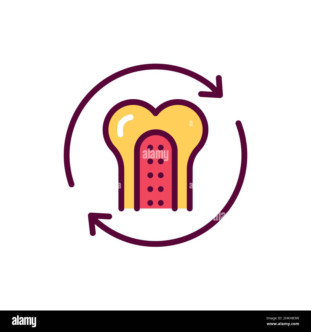 Bone marrow color line icon. Isolated vector element. Outline pictogram ...