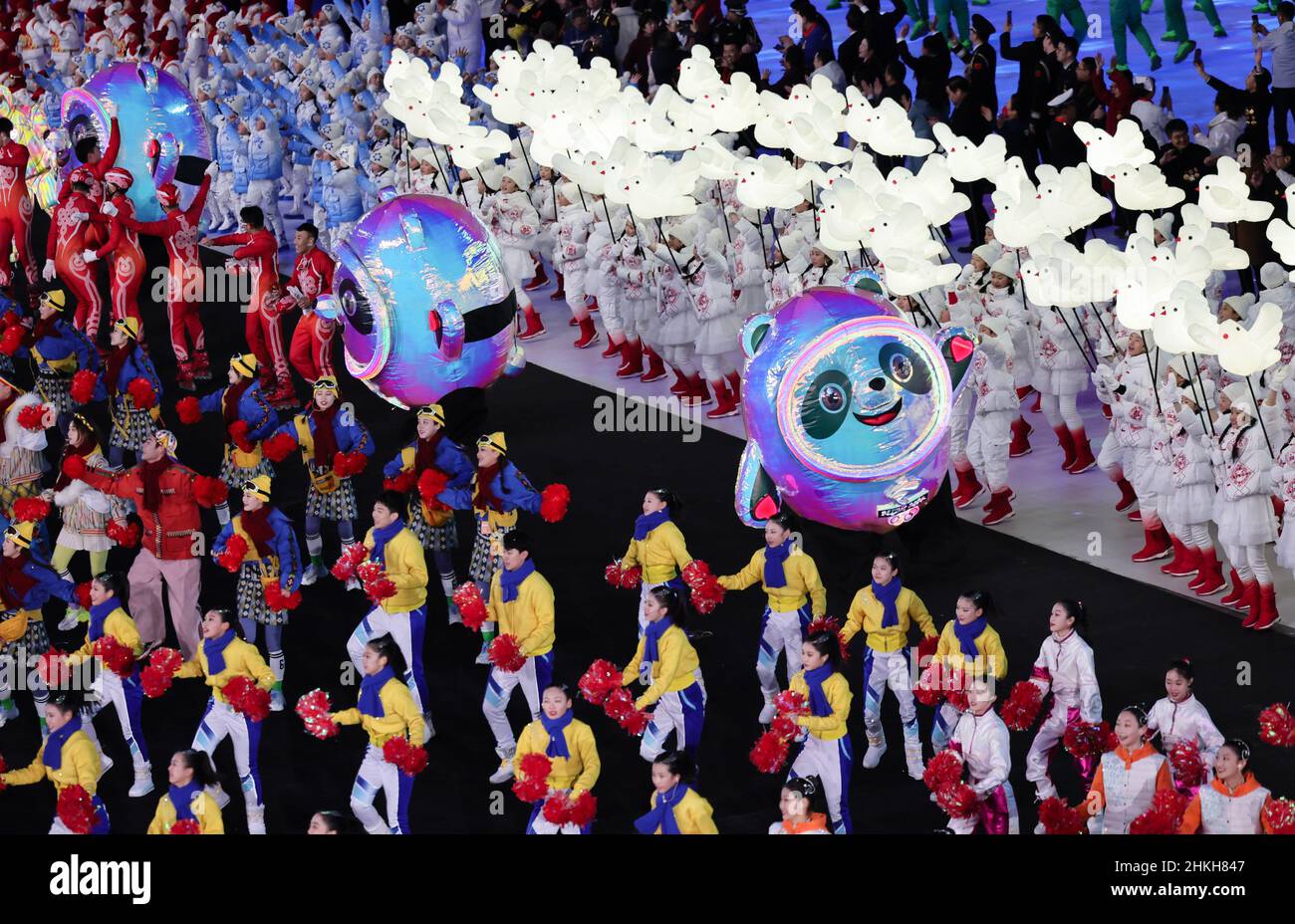 Beijing, China. 4th Feb, 2022. Artists perform during the opening ...