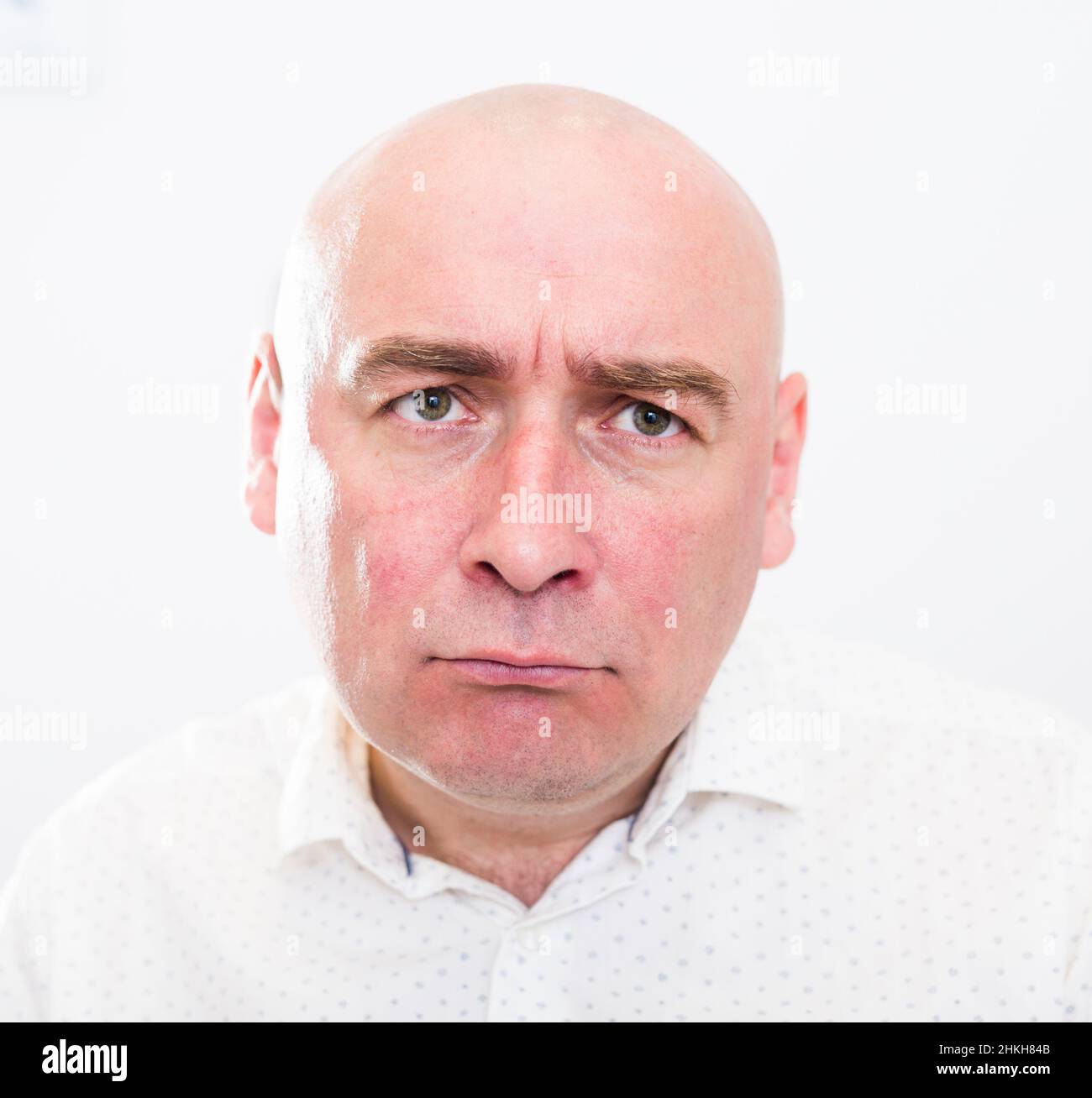 Man bald sad face hi-res stock photography and images - Alamy