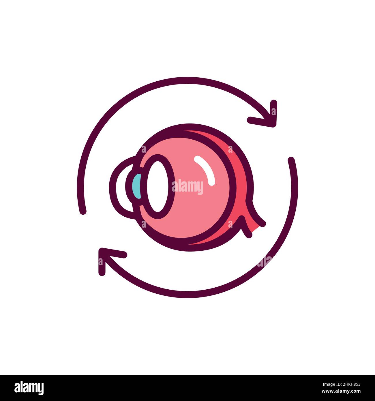 Eye transplant color line icon. Isolated vector element. Outline ...