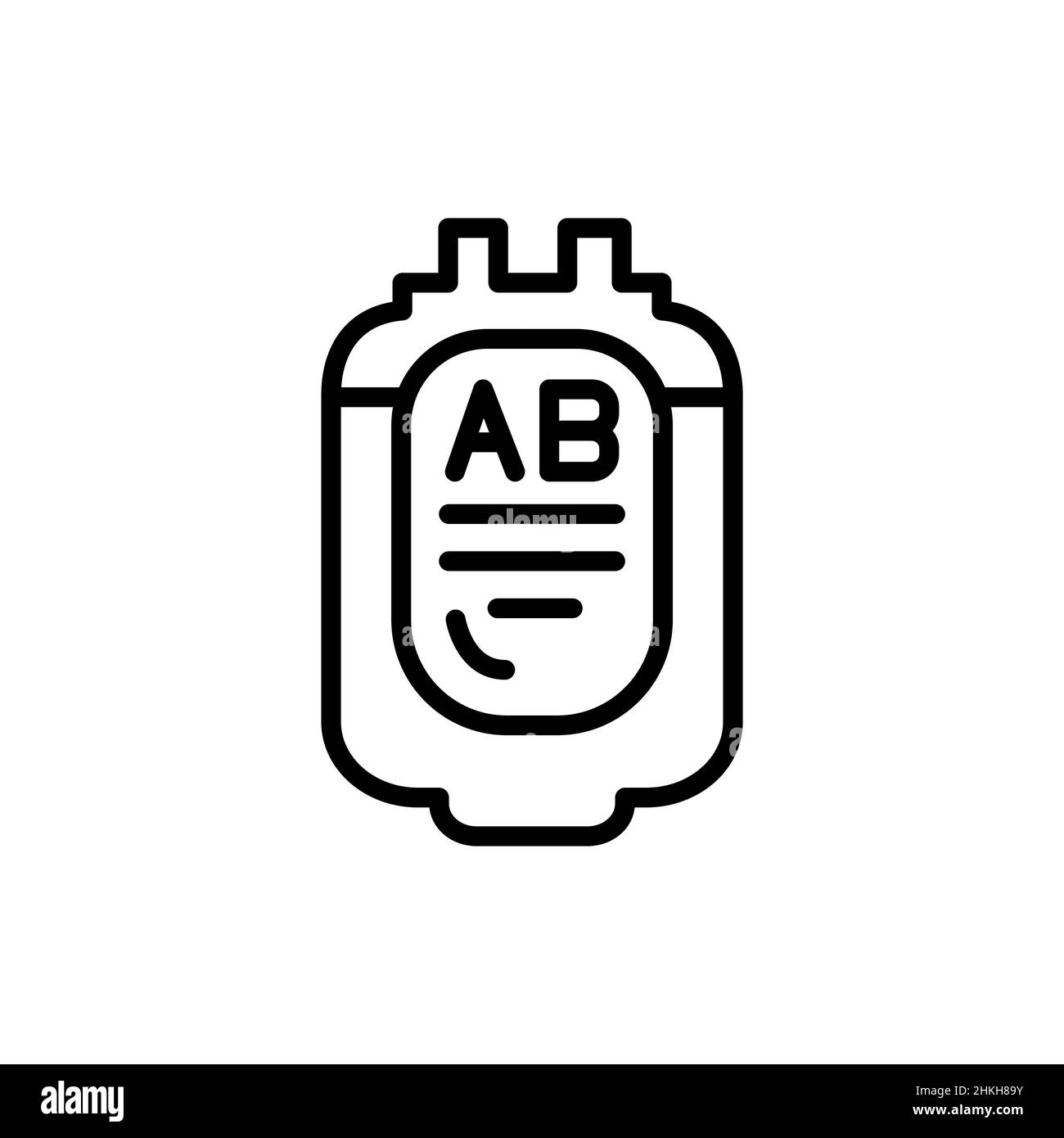 Donor blood type AB color line icon. Isolated vector element. Outline ...