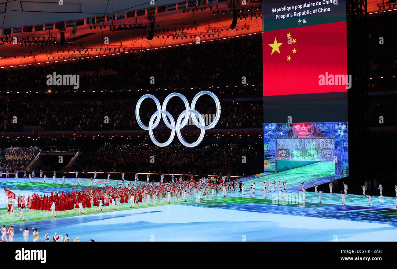 Beijing, China. 4th Feb, 2022. The Olympic delegation of the People's ...