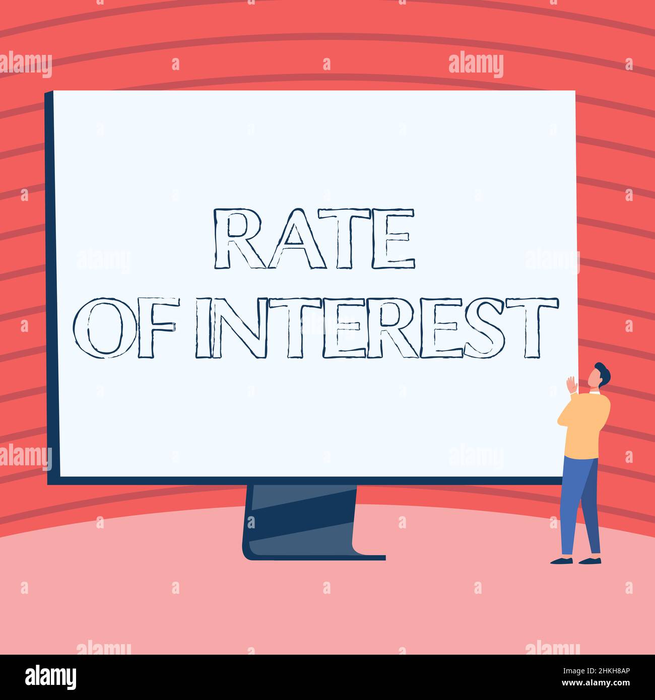 Text sign showing Rate Of Interest. Word Written on amount charged ...