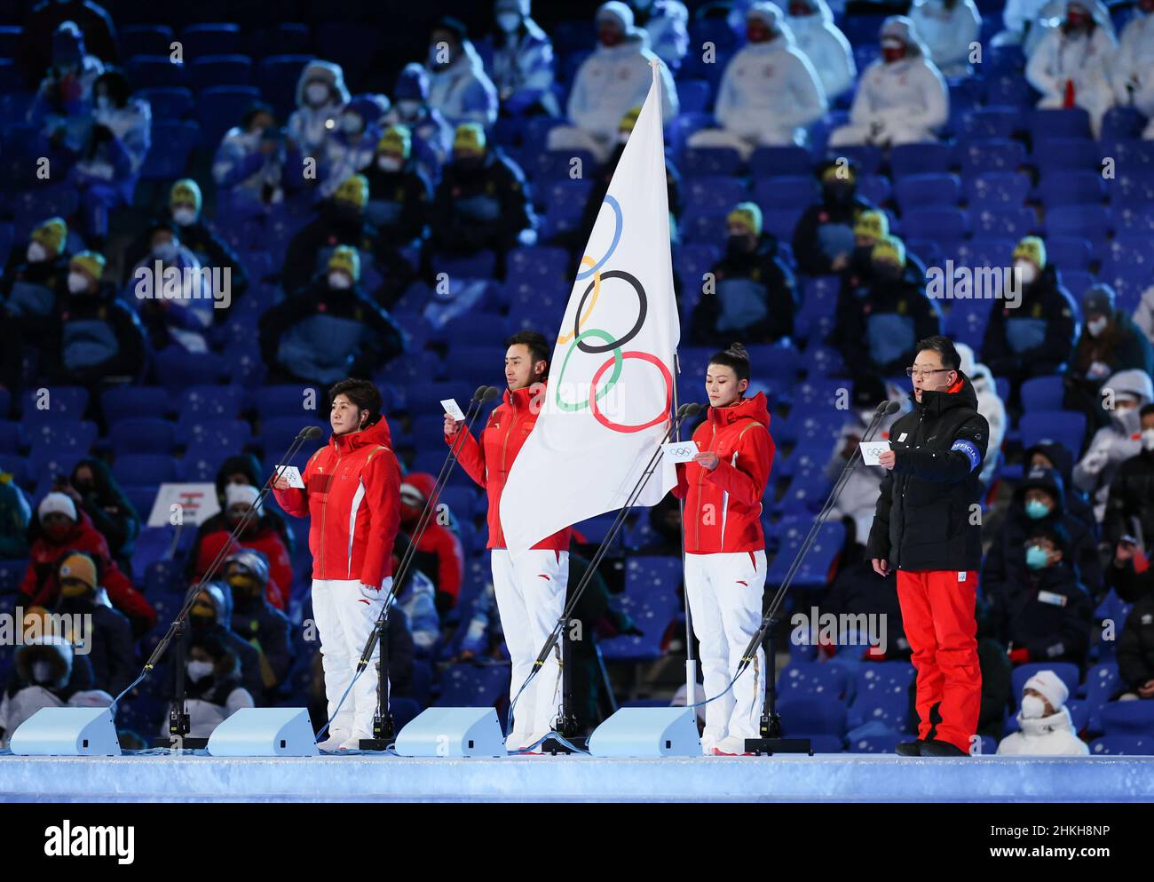 Beijing, China. 4th Feb, 2022. Representatives take Olympic Oath during ...