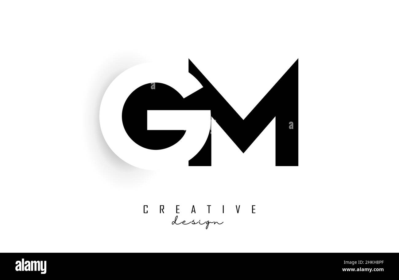 GM letters Logo with negative space design. Letter with geometric ...
