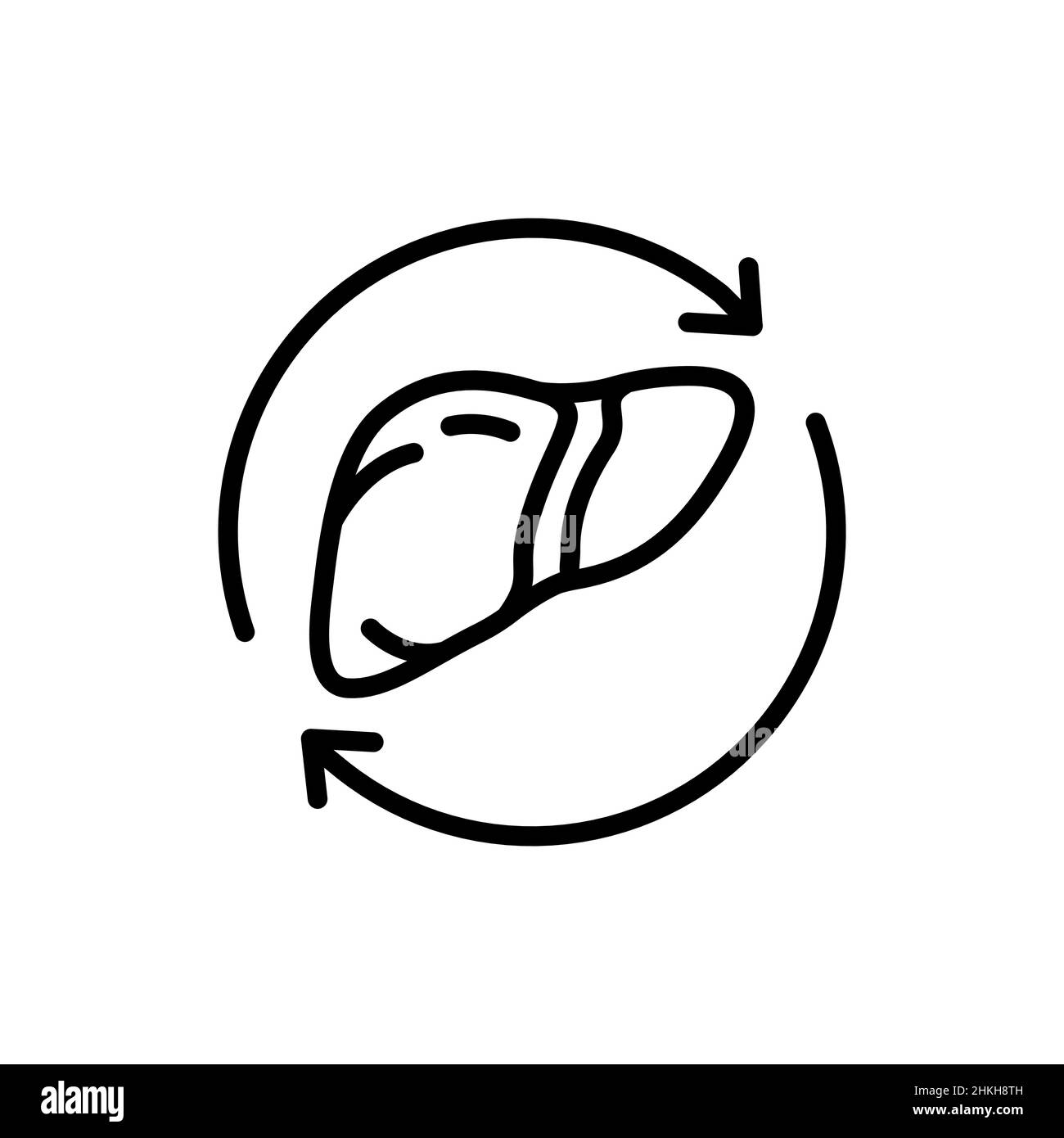 Liver transplant color line icon. Isolated vector element. Outline ...