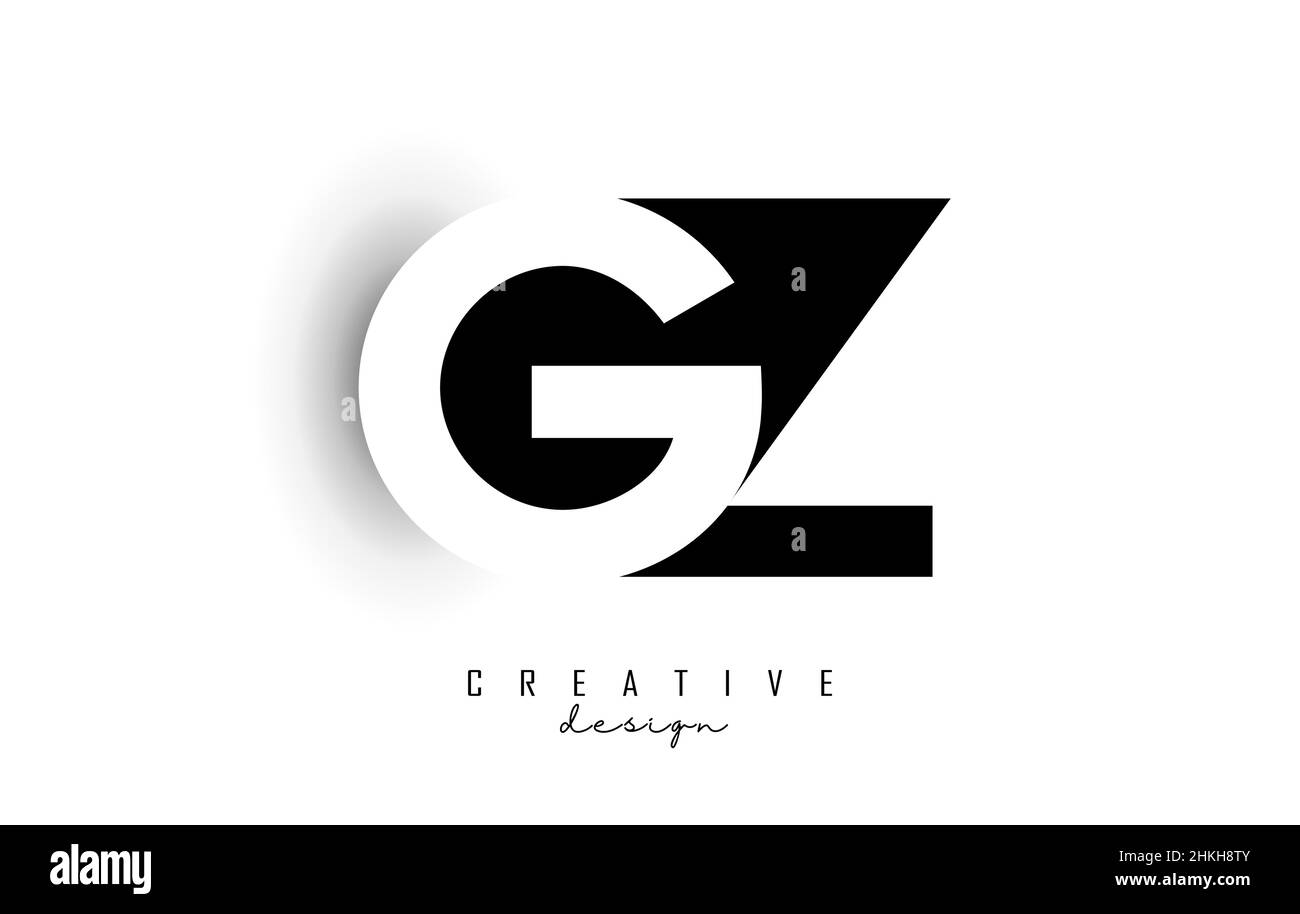 GZ letters Logo with negative space design. Letter with geometric ...