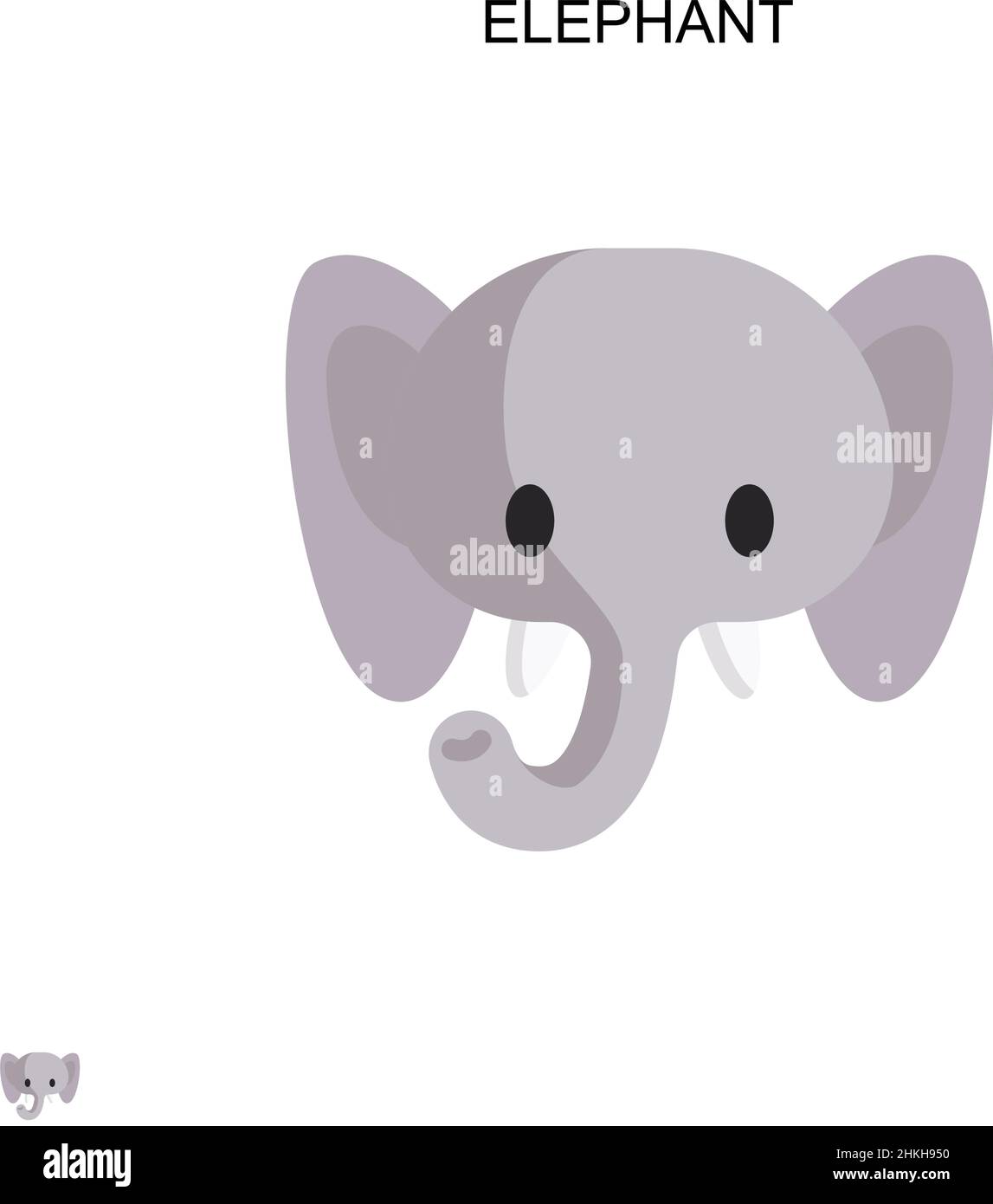Elephant Simple vector icon. Illustration symbol design template for ...