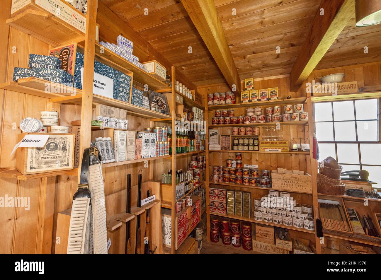 Canada, British Columbia, Fort St. James, Trade Store (1884), interior ...