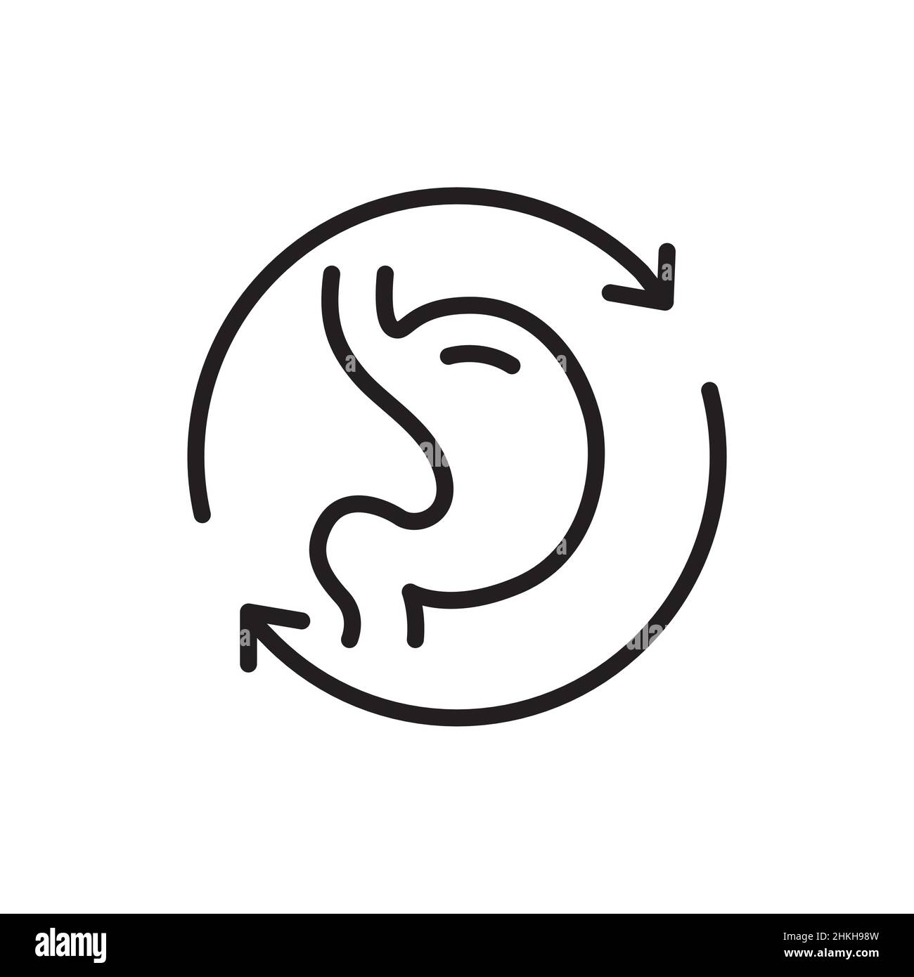 Stomach transplant line icon. Isolated vector element Stock Vector ...