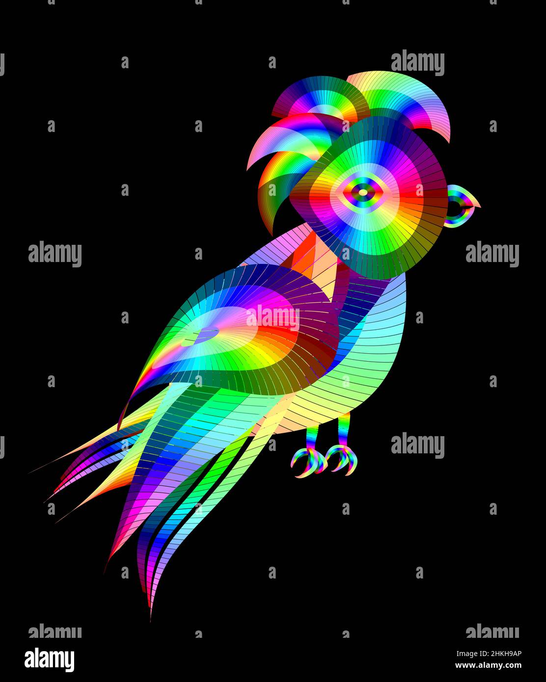 Colorfull parrot . Vector illustration of parrot colorized in spectrum ...