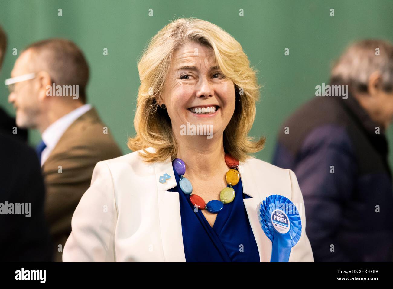Anna Firth, Tory MP, at the verification and ballot count for the ...