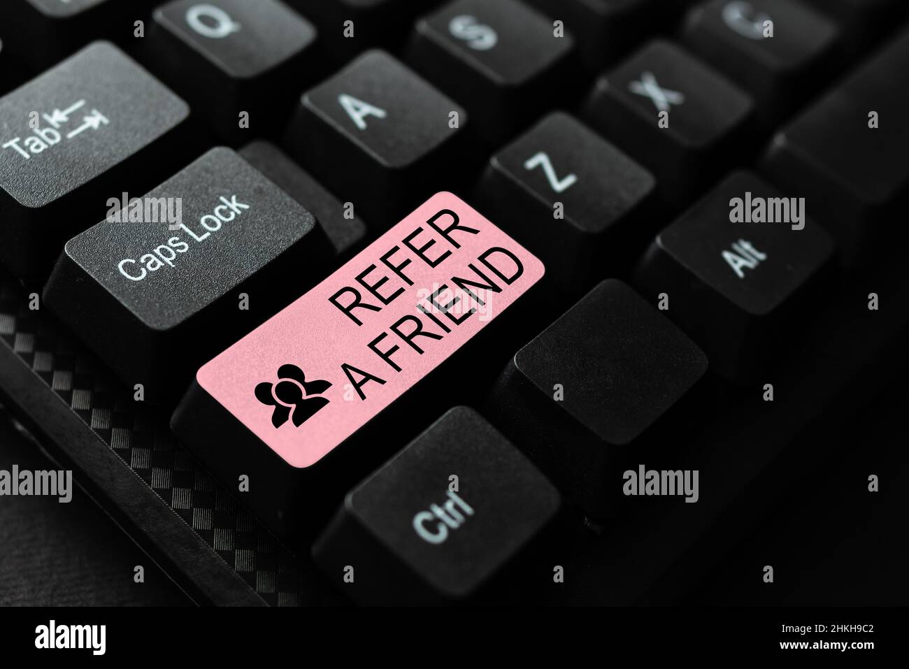 Handwriting text Refer A Friend. Concept meaning Recommendation Appoint ...