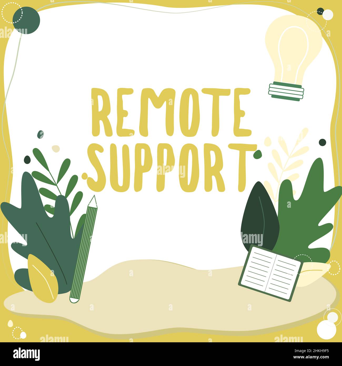 Writing displaying text Remote Support. Word Written on help endusers ...