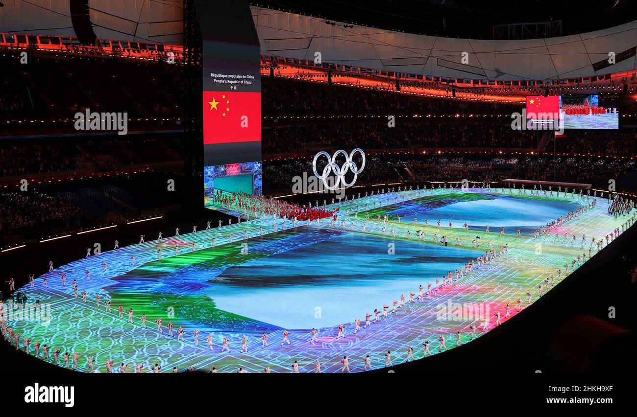 Beijing, China. 4th Feb, 2022. The Olympic delegation of the People's ...