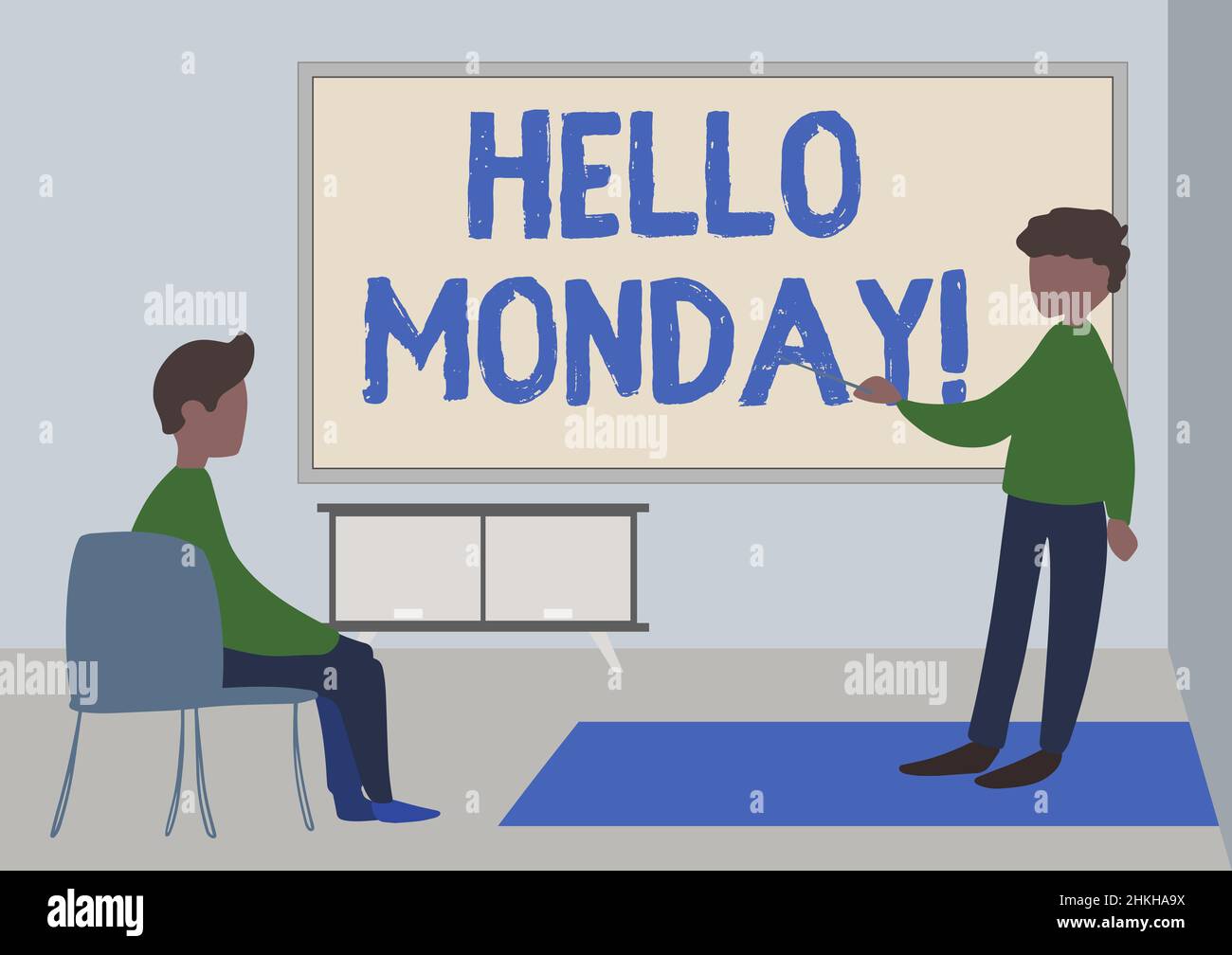 Text caption presenting Hello Monday. Word Written on Greeting Positive ...