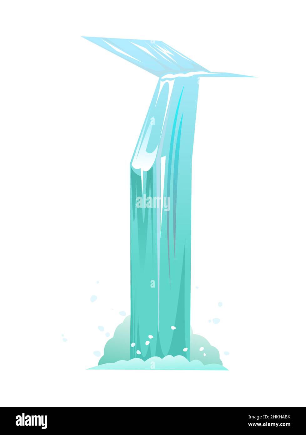 Streaming waterfall water. Long cascade flow downward. Fast stream with ...