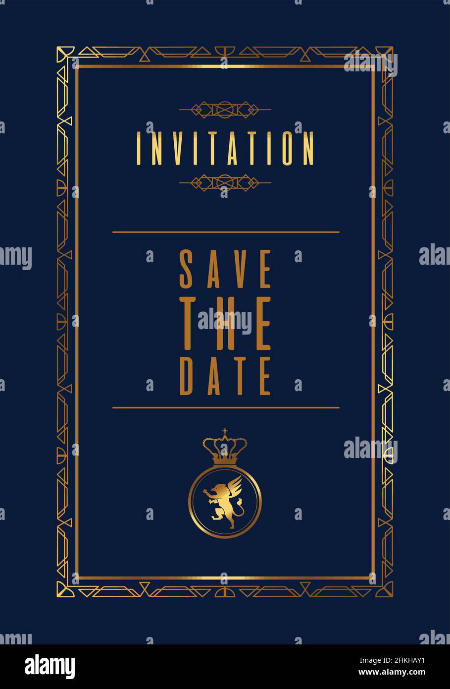 invitation lettering gold frame Stock Vector Image & Art - Alamy