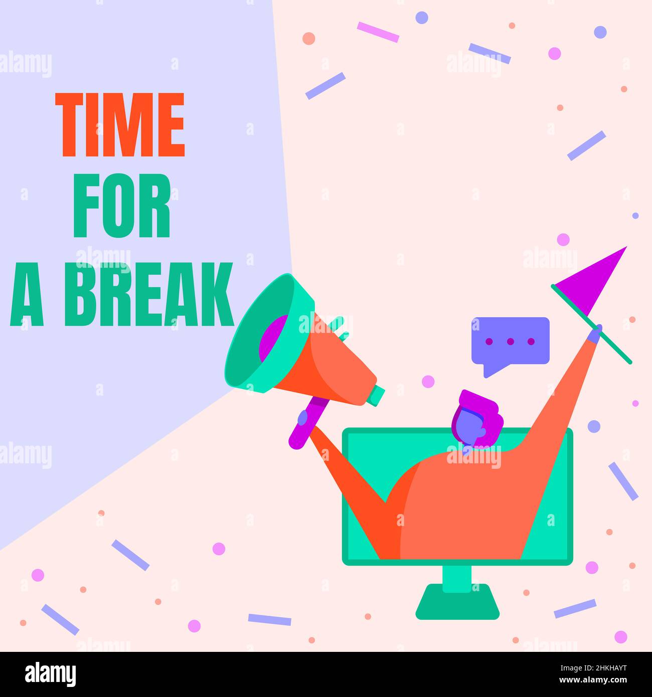 Conceptual display Time For A Break. Business idea Making a pause from ...