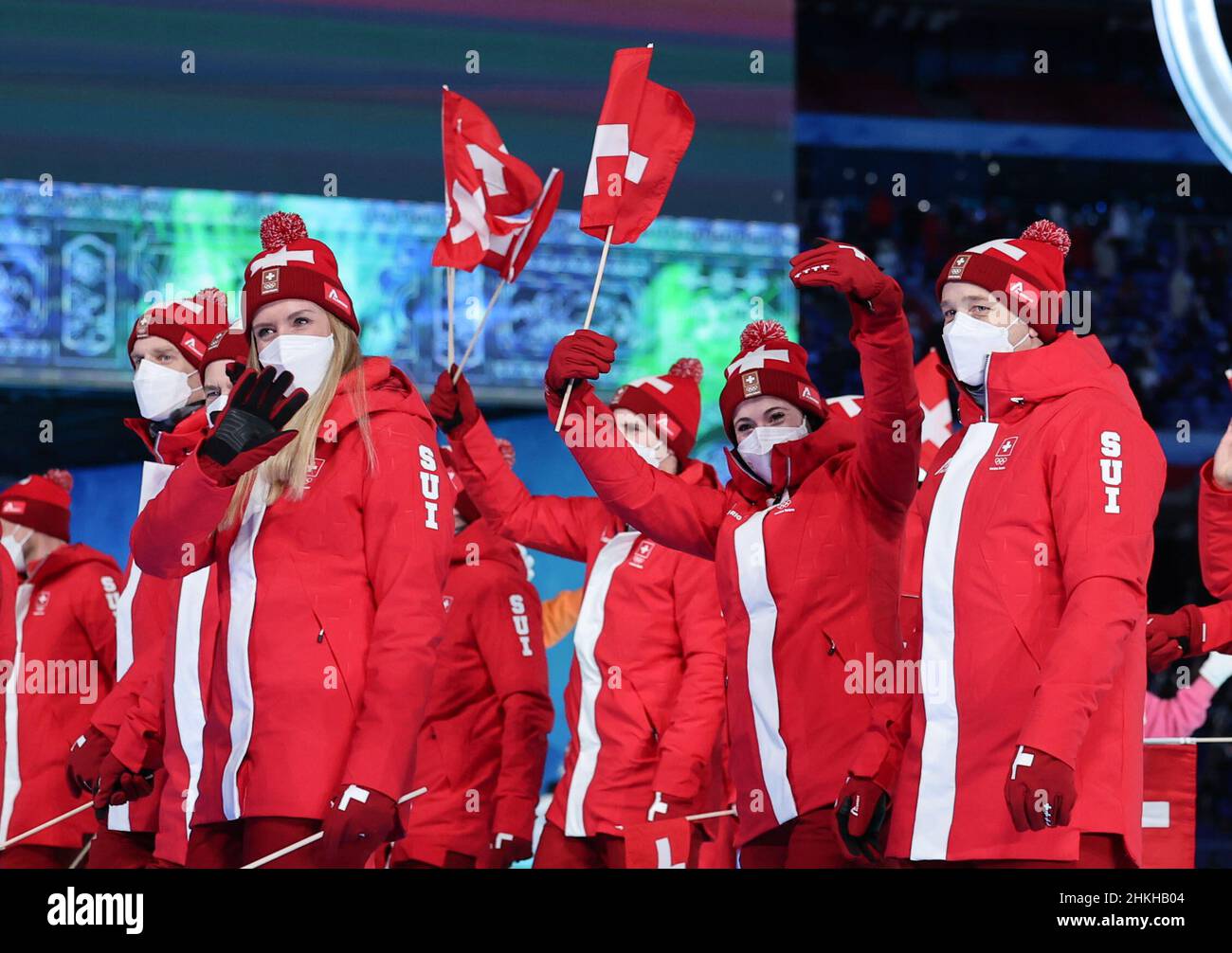 Beijing, China. 4th Feb, 2022. The Olympic delegation of Switzerland ...