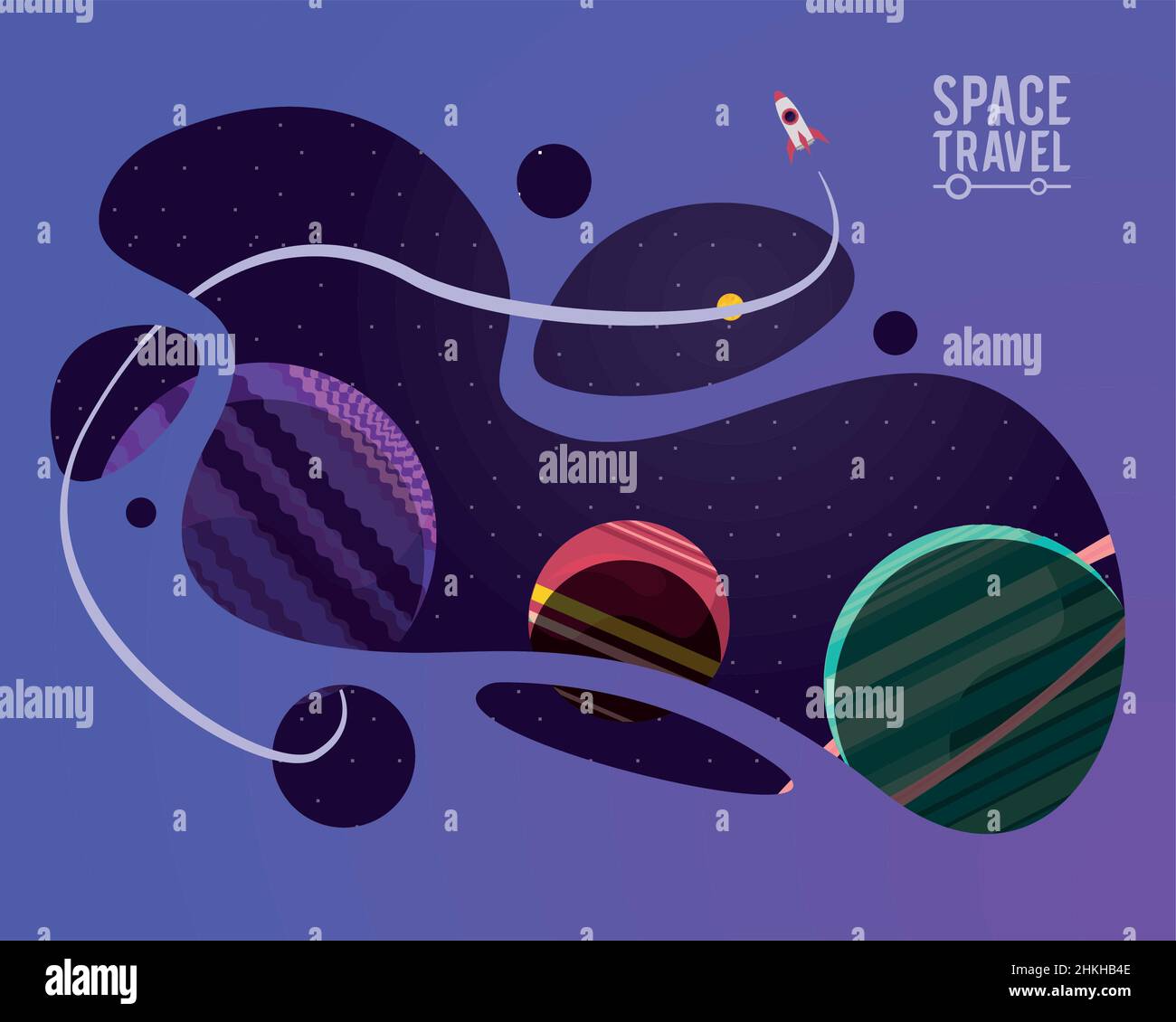 space travel lettering with planets Stock Vector Image & Art - Alamy