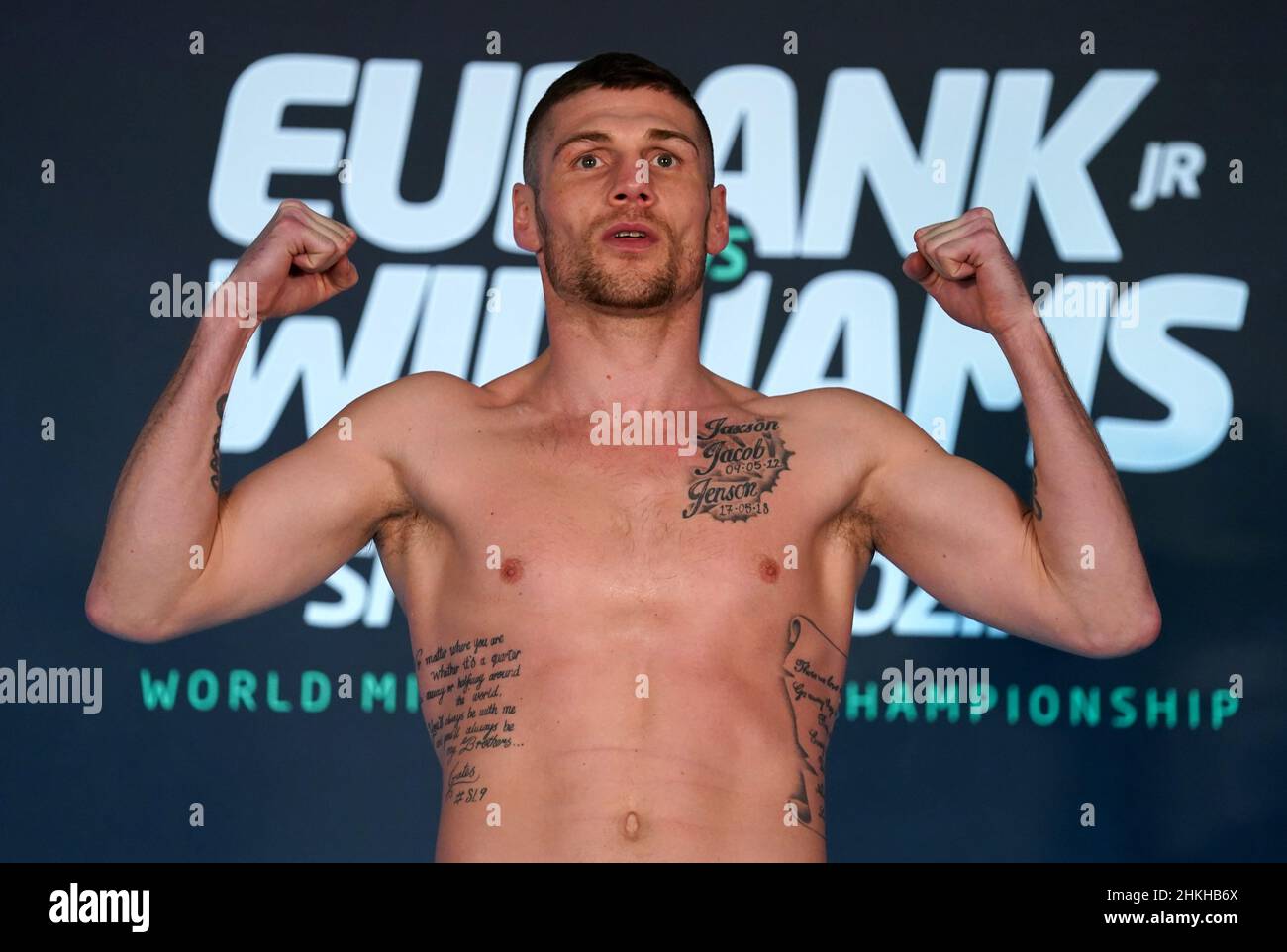 Chris Jenkins during the weigh in at the Park Inn by Raddison, Cardiff ...