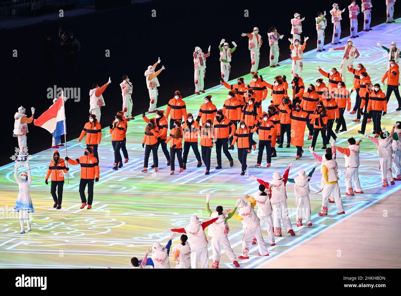 Beijing, China. 4th Feb, 2022. The Olympic delegation of Netherlands ...