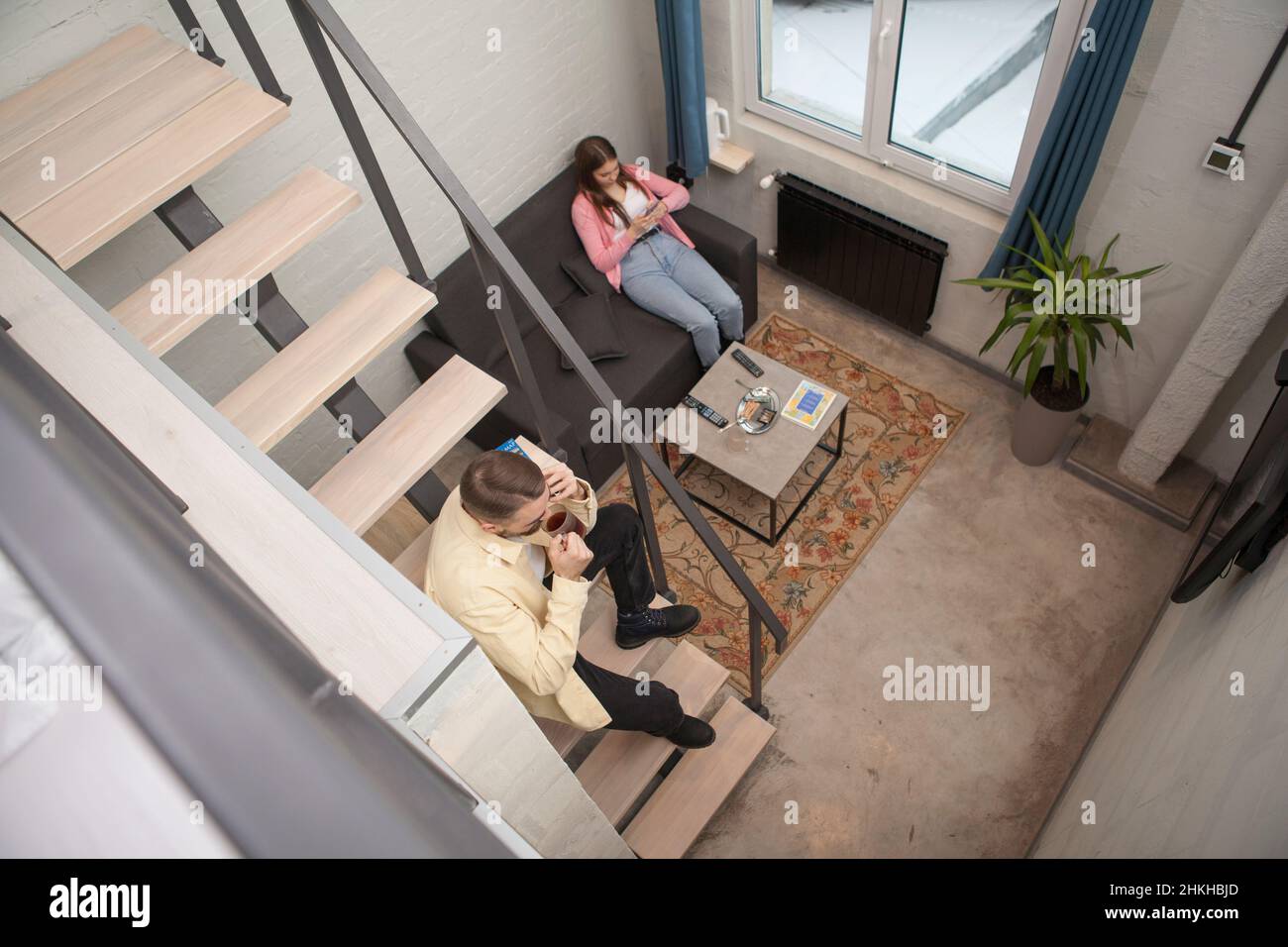 Top view shot of a couple resting at their hotel room Stock Photo - Alamy